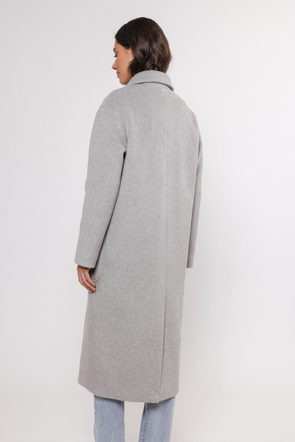 Teuni long double breasted coat | Ros Oir Boutique